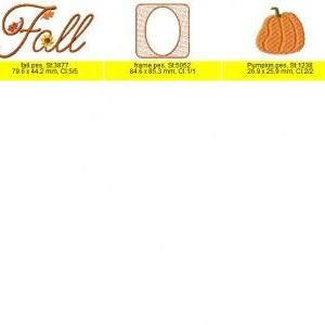 4x4 Fall Script Alphabet Autumn Font Set Machine Embroidery Designs on ...