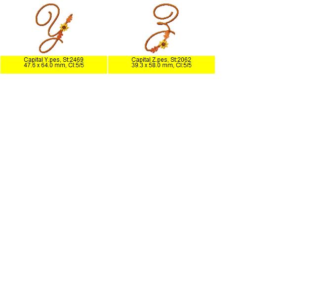 4x4 Fall Script Alphabet Autumn Font Set Machine Embroidery Designs on ...