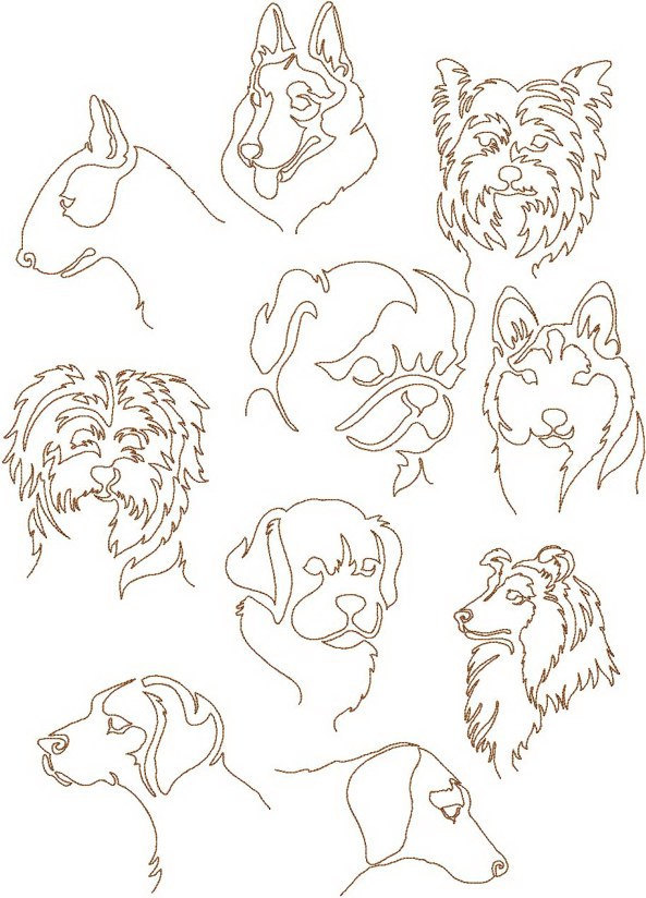 Instant Digital Download Machine Linework Pedigree Dogs Pes Embroidery ...